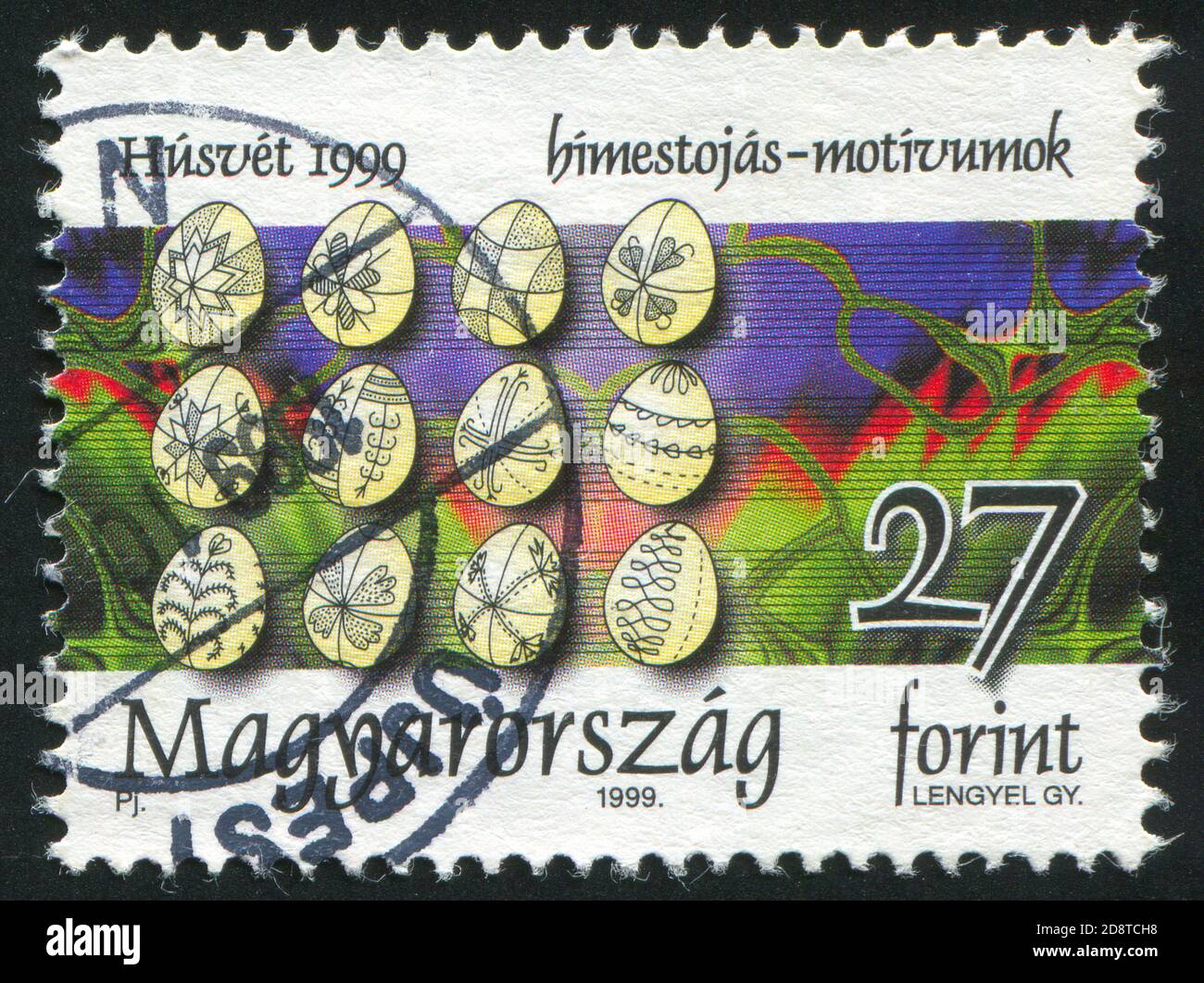 HUNGARY - CIRCA 1999: stamp printed by Hungary, shows Easter Decorated ...