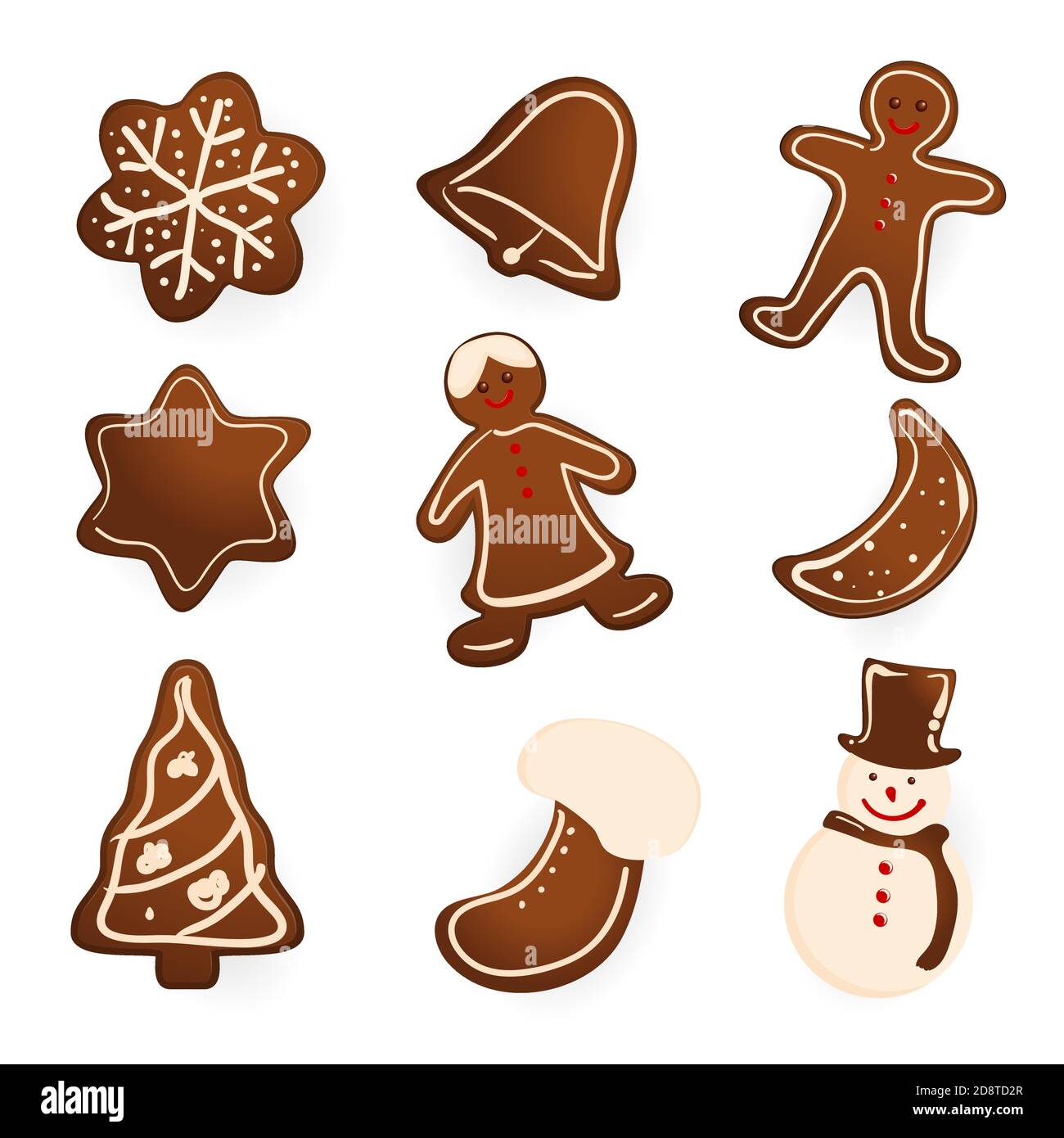 Delicious gingerbread cookies christmas Stock Vector Images - Alamy