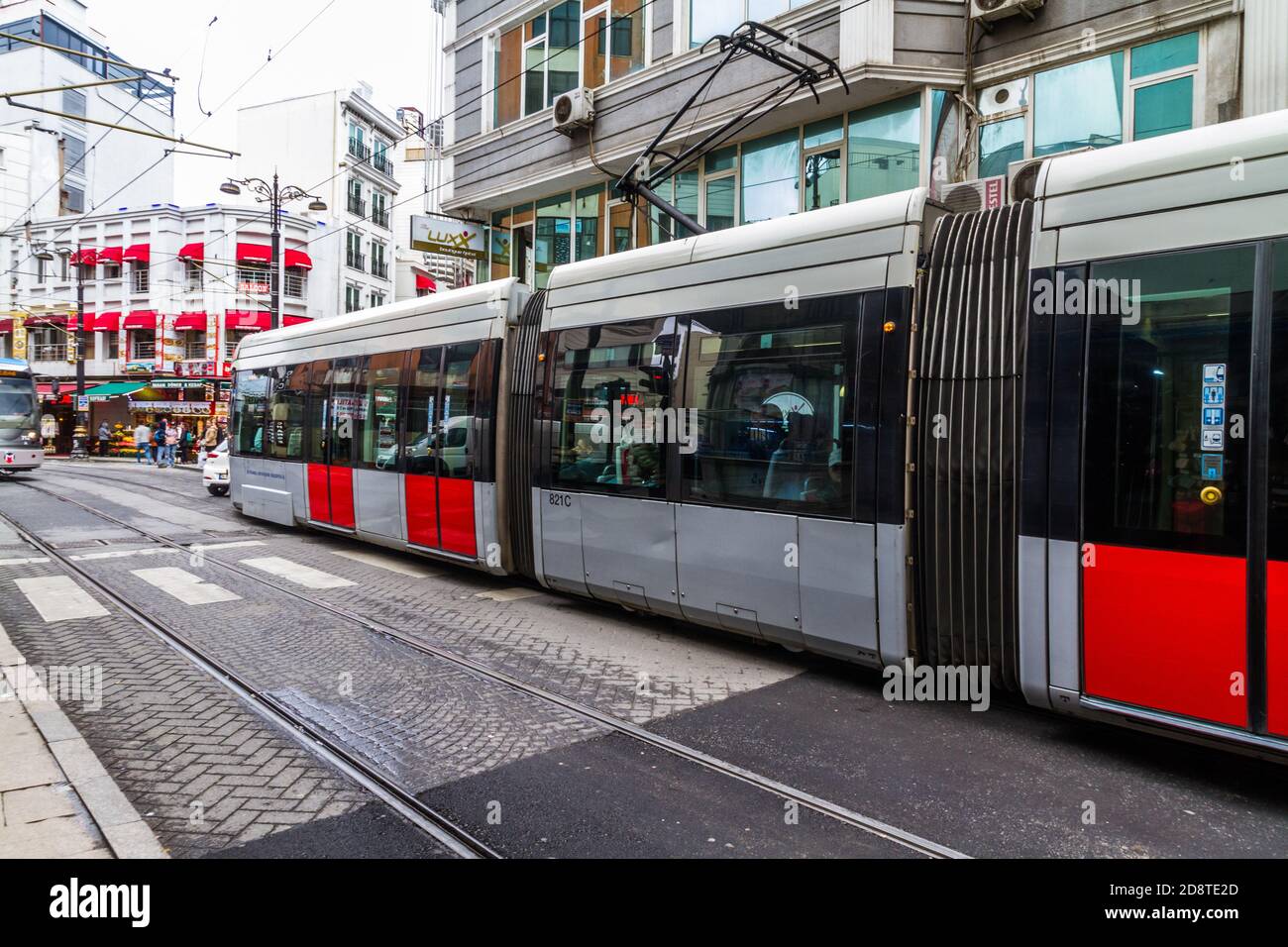 Istanbul, Turkey, Tram on hudavendigar caddesi road on October 30 2019 ...
