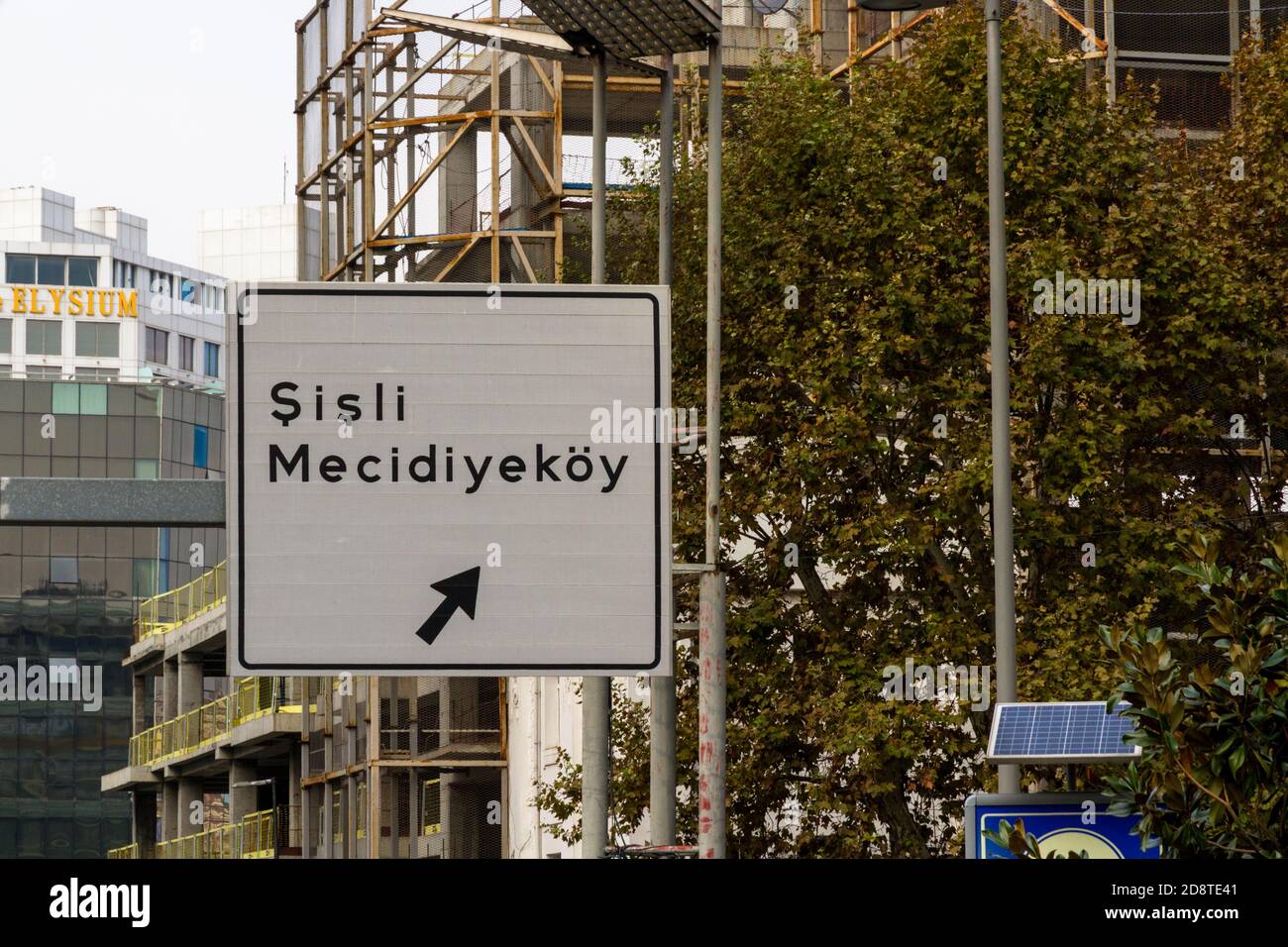 Istanbul, Turkey, road sign to Sisli-Mecidiyekoy on Istanbul Metro on ...