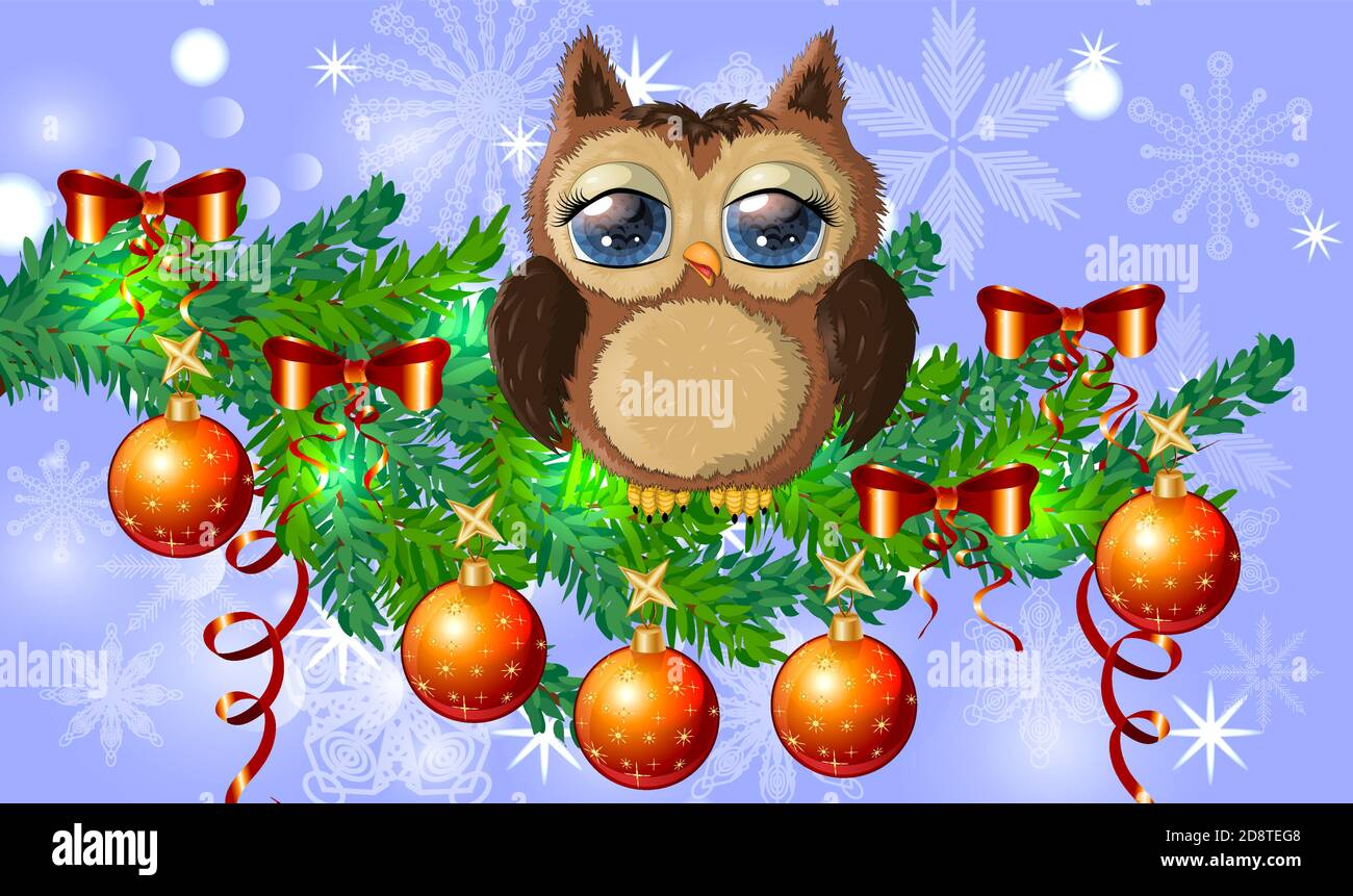 Beautiful toys on christmas tree Stock Vector Images - Alamy