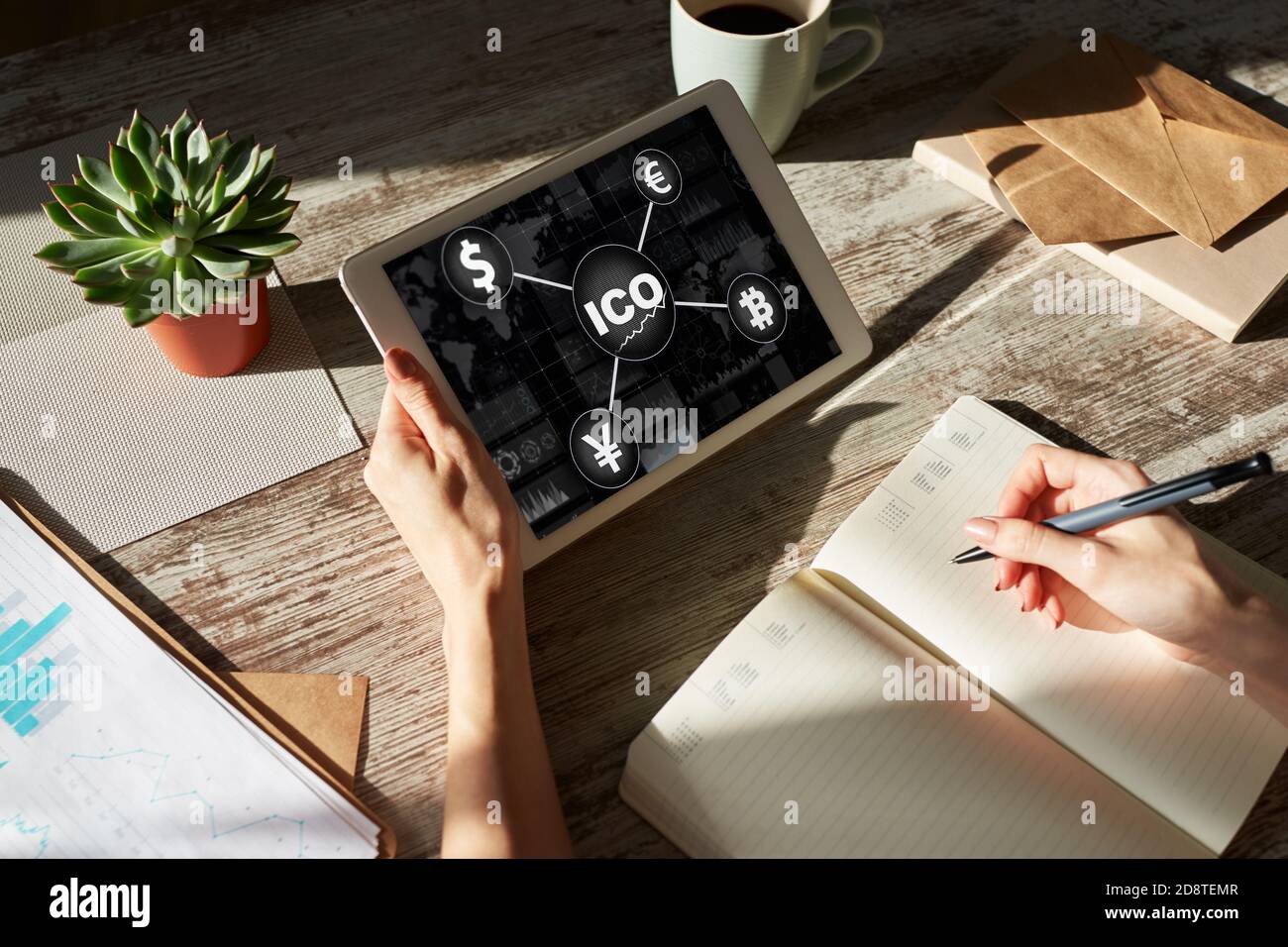 ICO - Initial coin offering. Blockchain and financial technology ...