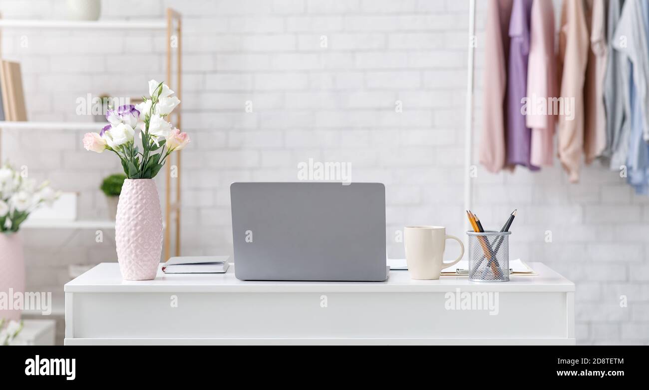 Modern living room interior and work from home Stock Photo - Alamy
