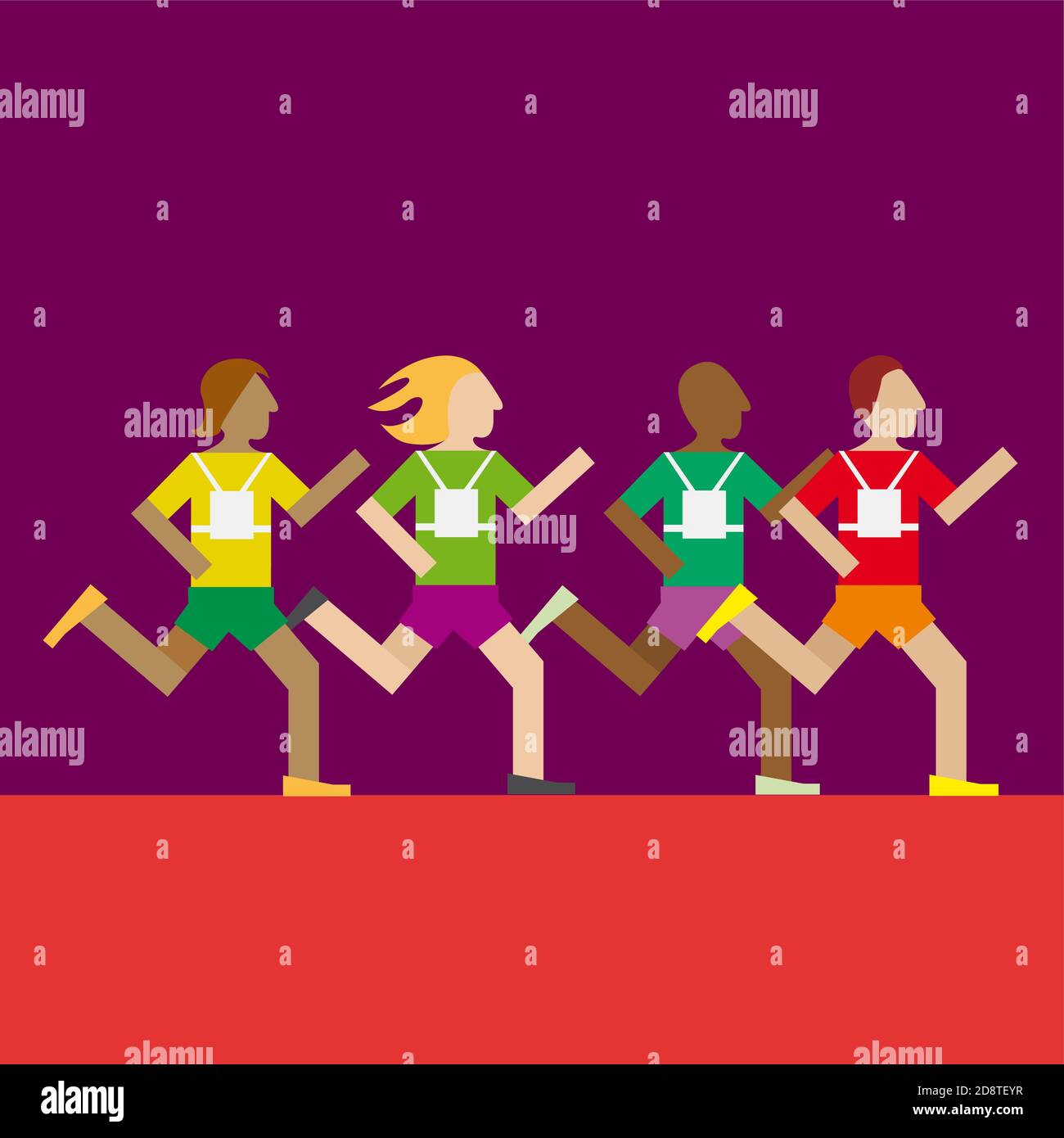Vector running poster, in flat design Stock Vector Image & Art - Alamy