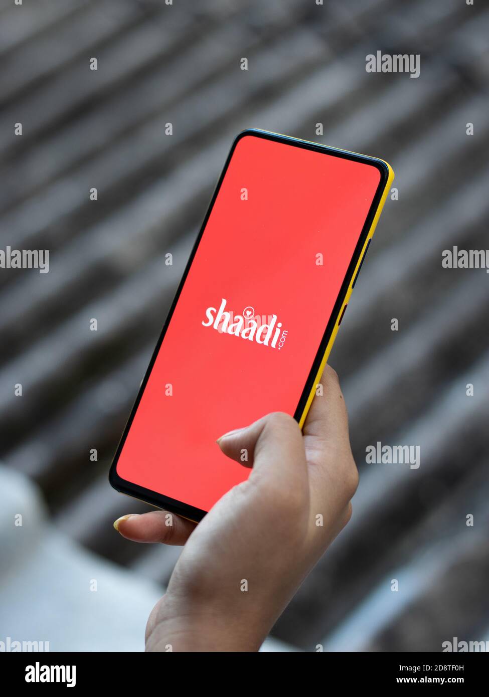 Assam, india - September 6, 2020 : Shaadi logo on phone screen stock ...