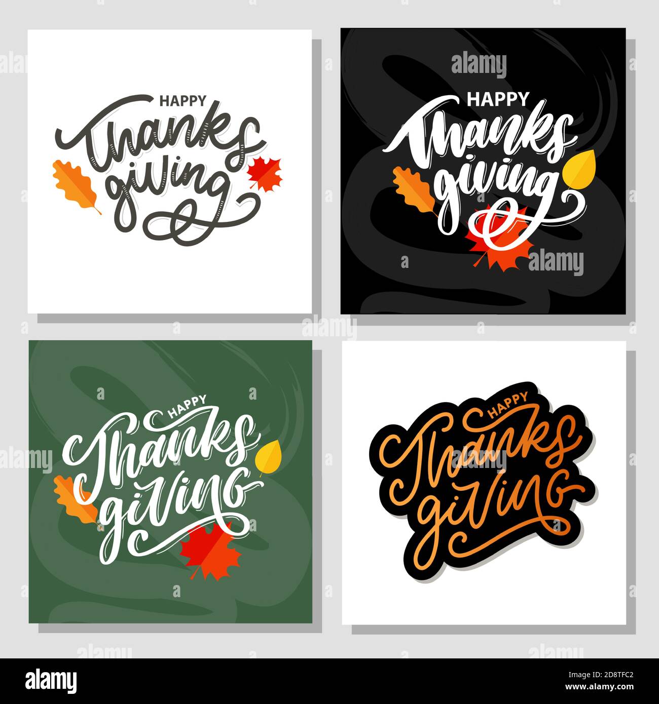 happy thanksgiving lettering calligraphy text brush vector Stock Vector Image & Art - Alamy