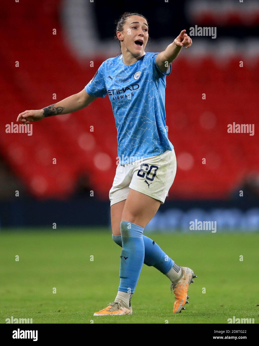 Manchester City's Lucy Bronze gestures on the pitch during the Women's ...