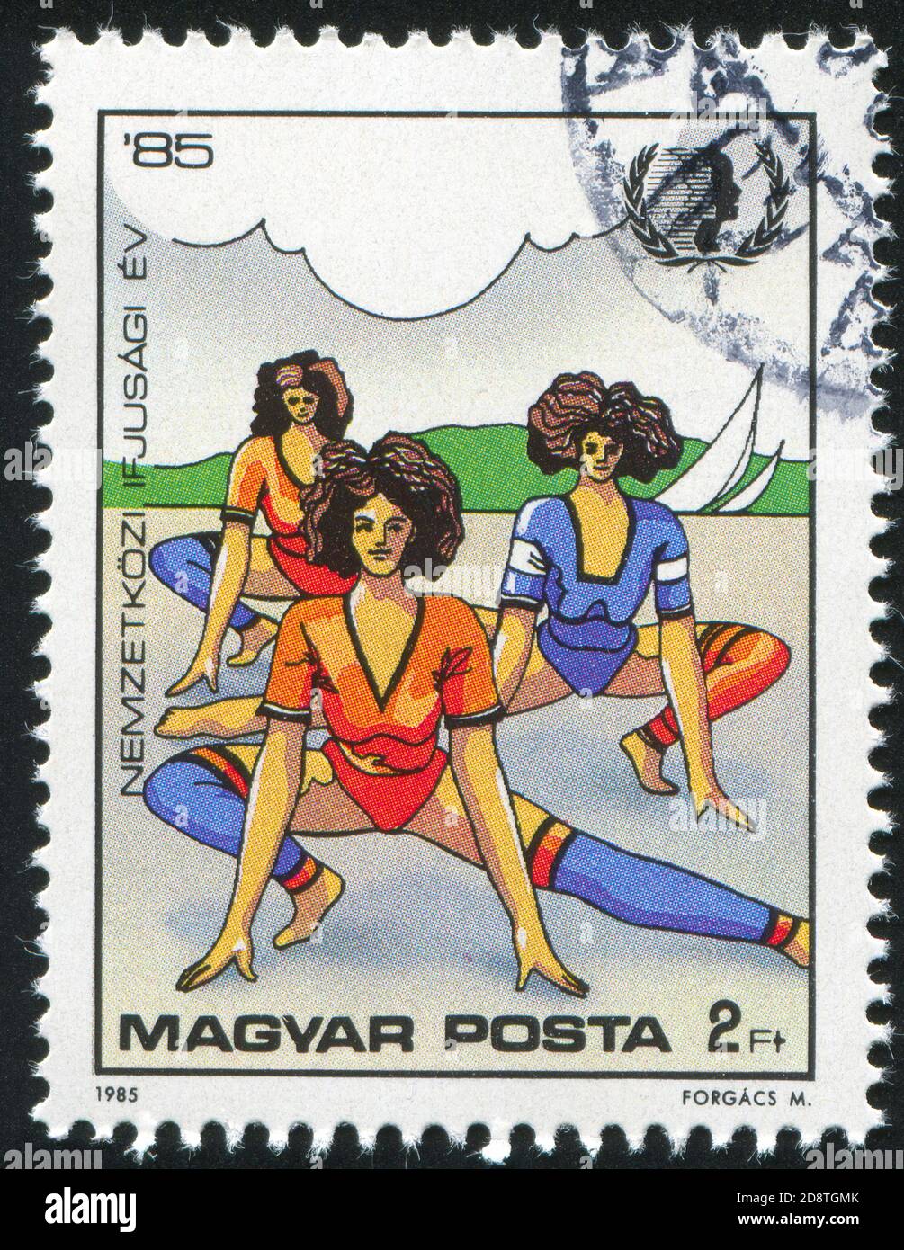 HUNGARY - CIRCA 1985: stamp printed by Hungary, shows Three Women ...