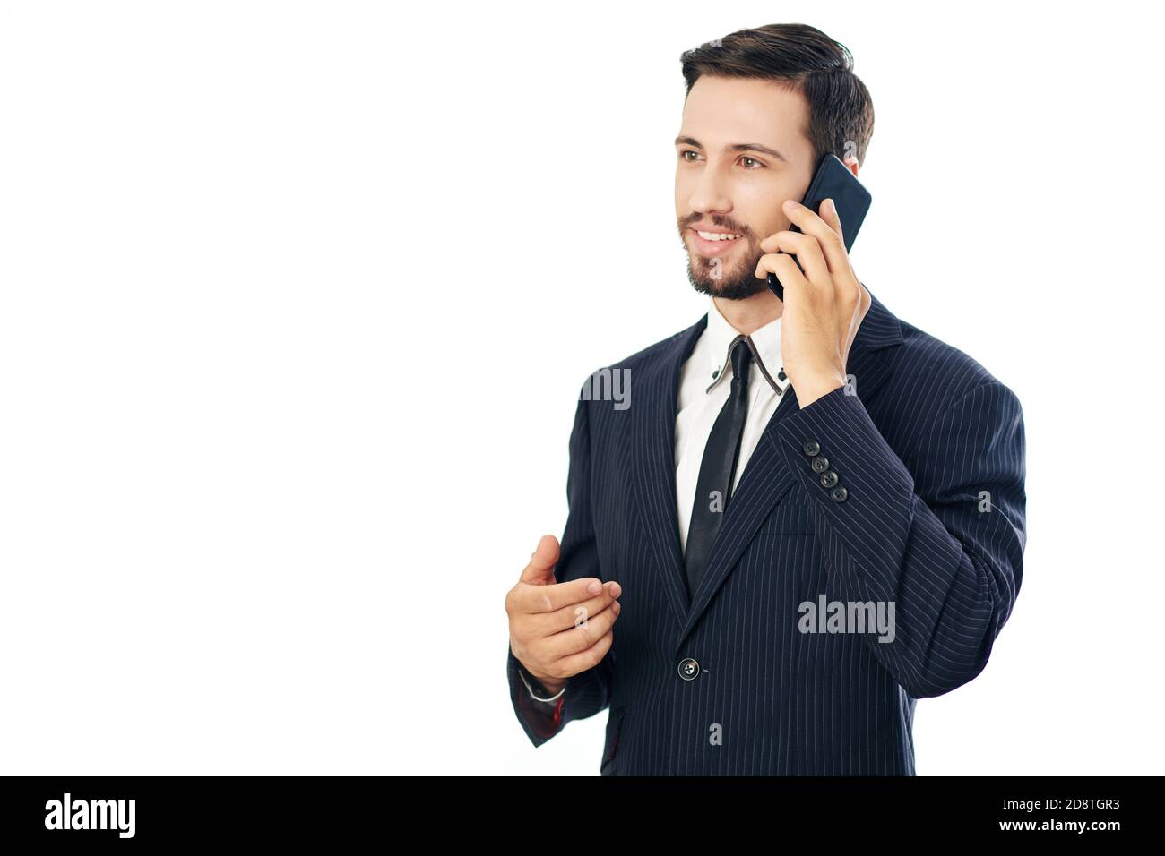 Smiling male businessman smartphone Cut Out Stock Images & Pictures - Alamy