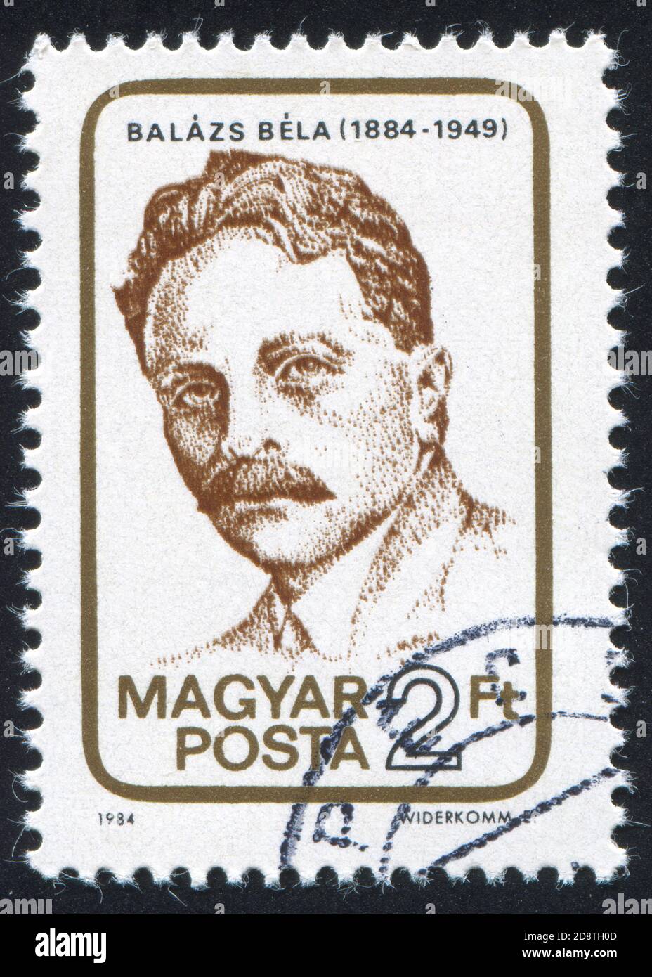 HUNGARY - CIRCA 1984: stamp printed by Hungary, shows Bela Balazs ...