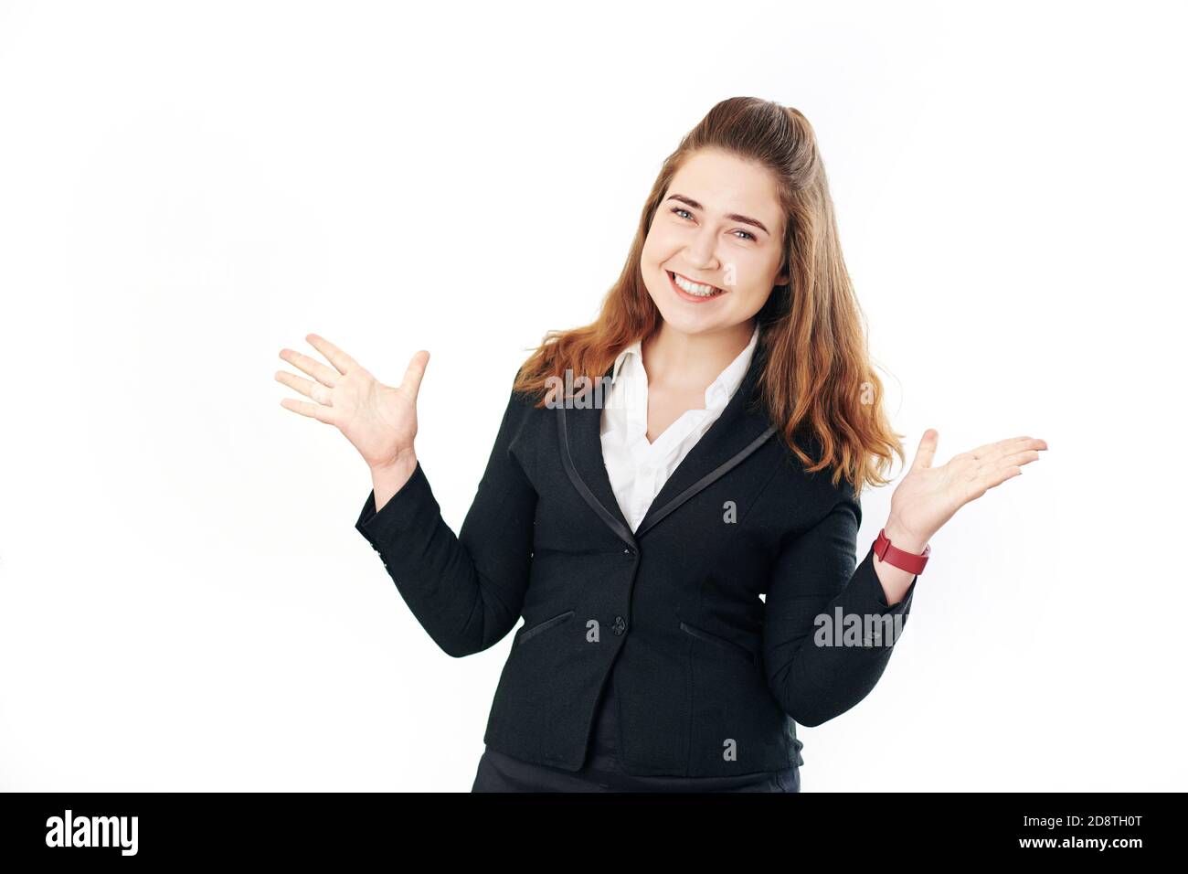 Dancing business lady Stock Photo - Alamy