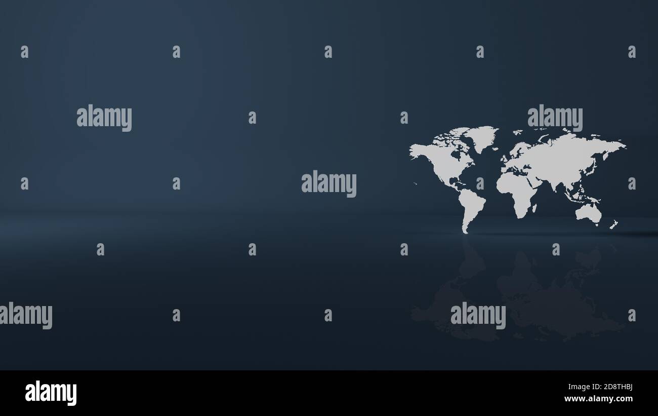 Luminous world map in blue surroundings Stock Photo - Alamy