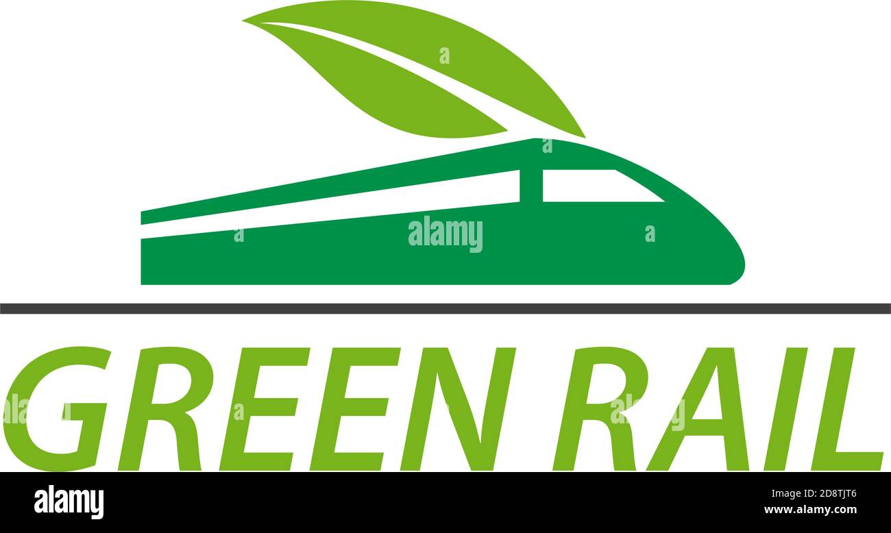 Vector sign railway and green train Stock Vector Image & Art - Alamy
