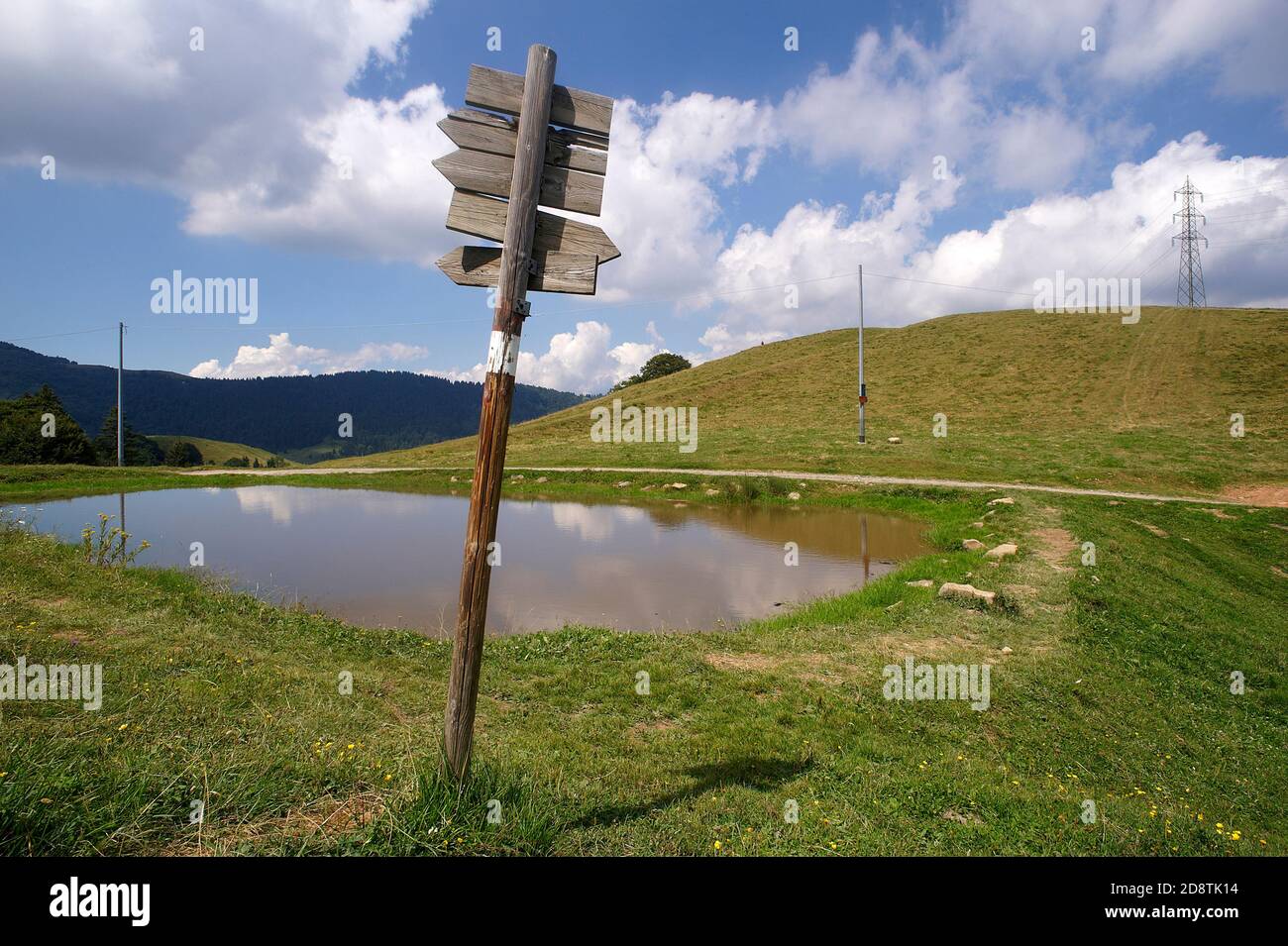 Pontogna (Bs), Trompia Valley, Italy,a road sign indicating trail ...