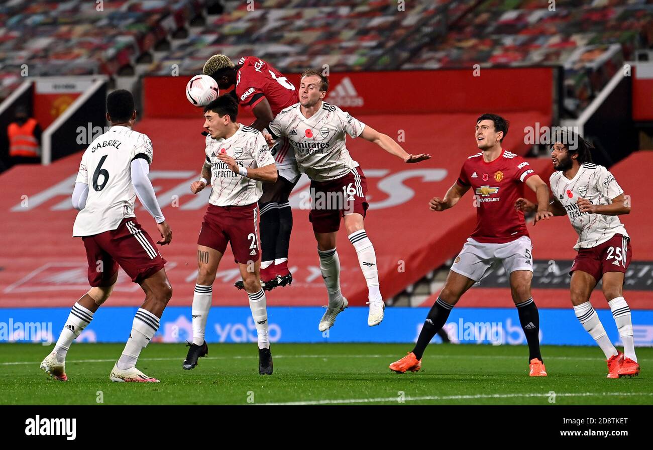 Manchester United's Paul Pogba and Arsenal's Hector Bellerin (no.2 ...