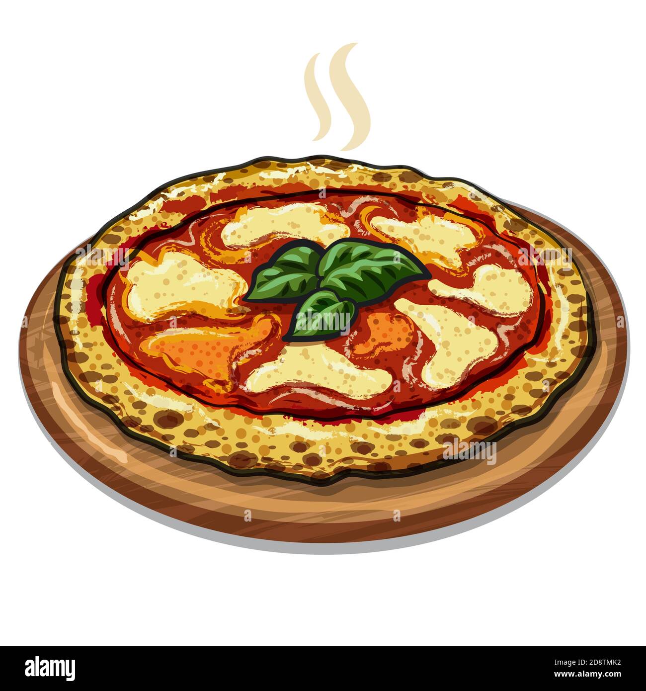 illustration of the neapolitan pizza on the wooden board Stock Vector ...