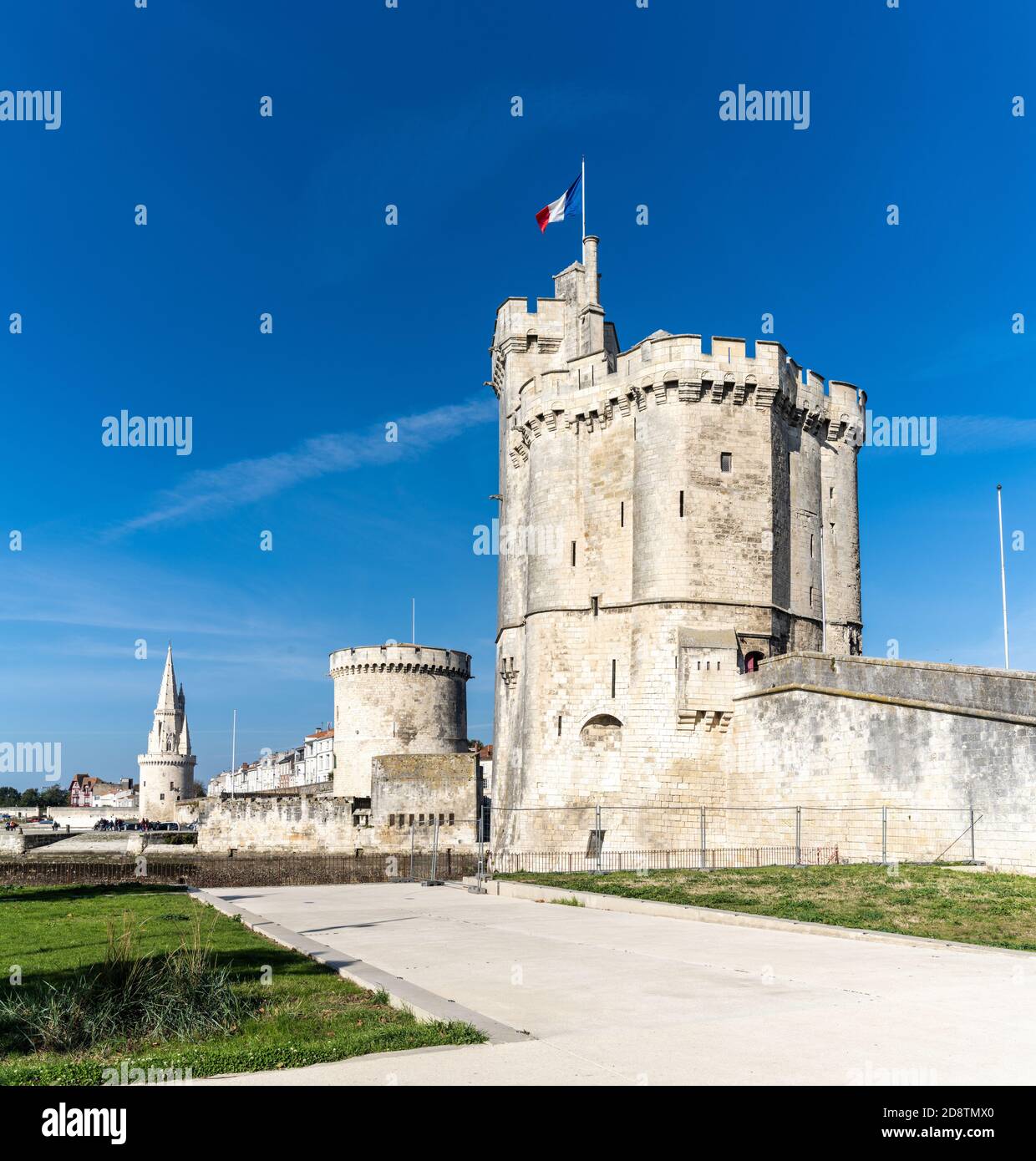 La Rochelle, C-M / France - 16 October 2020: view of the old towers and ...