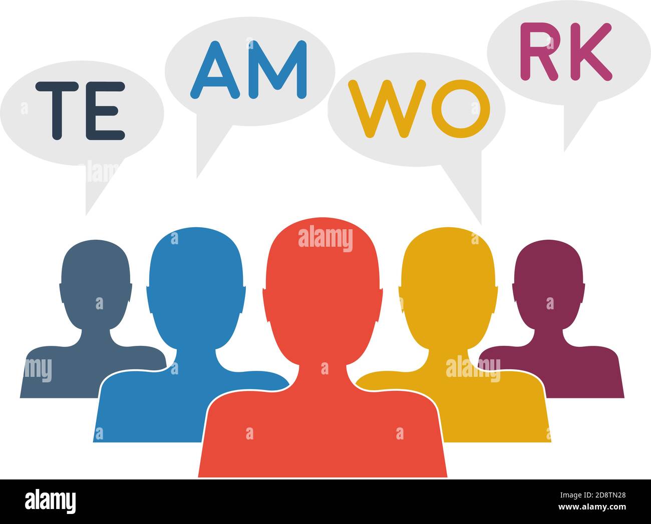 Vector teamwork, five person together Stock Vector Image & Art - Alamy