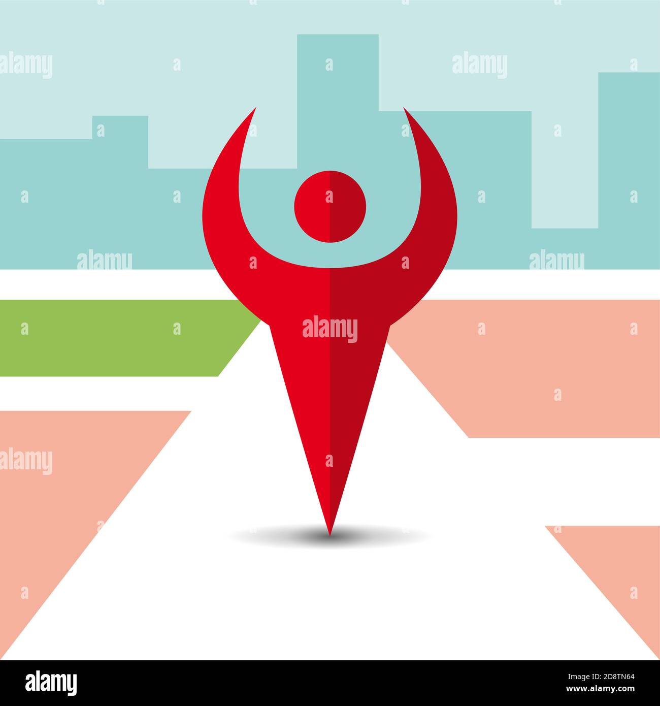 Abstract points of interest, happy man on the road Stock Vector Image ...
