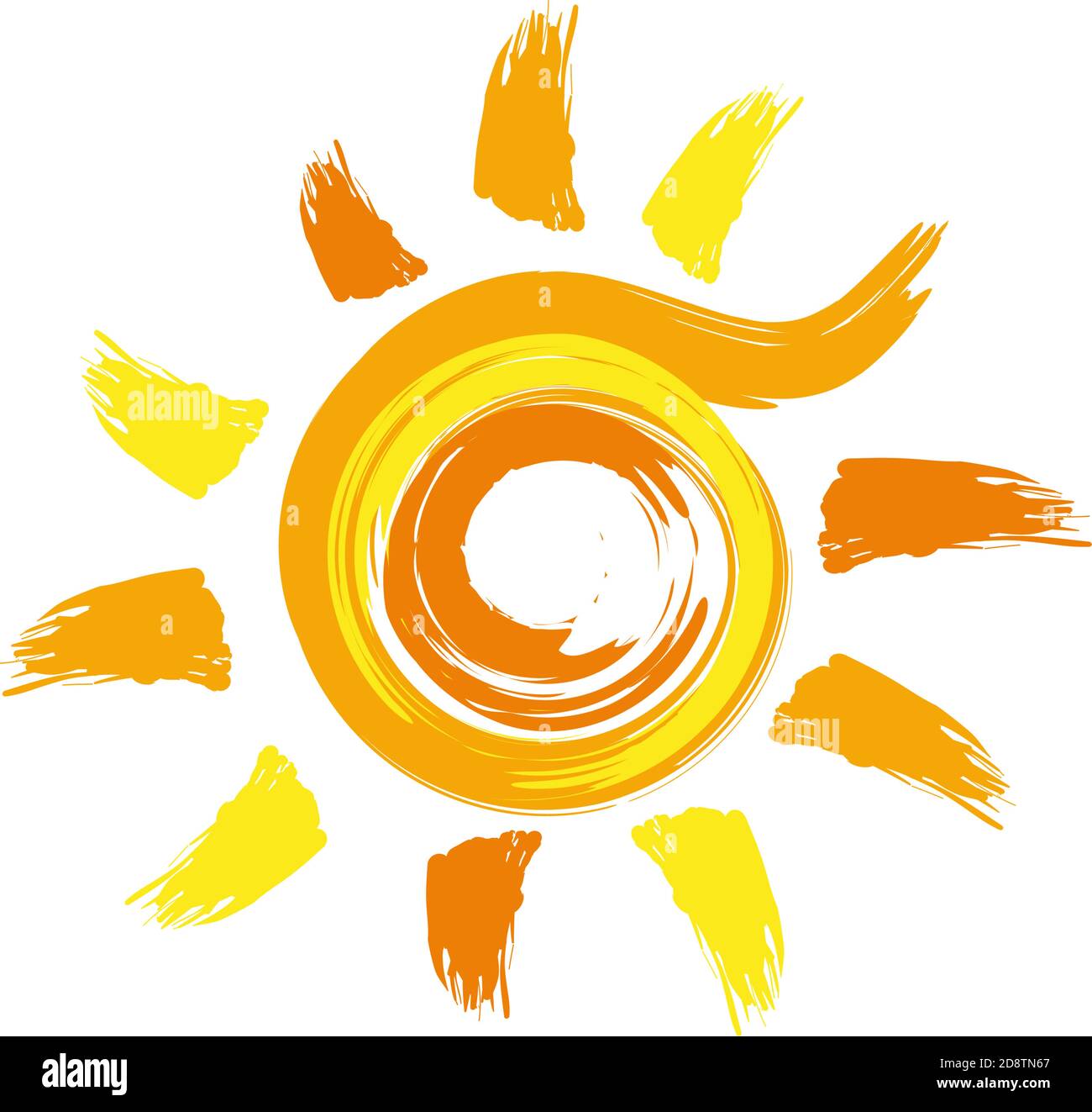 Vector abstract sun, handmade with brushstrokes Stock Vector Image ...