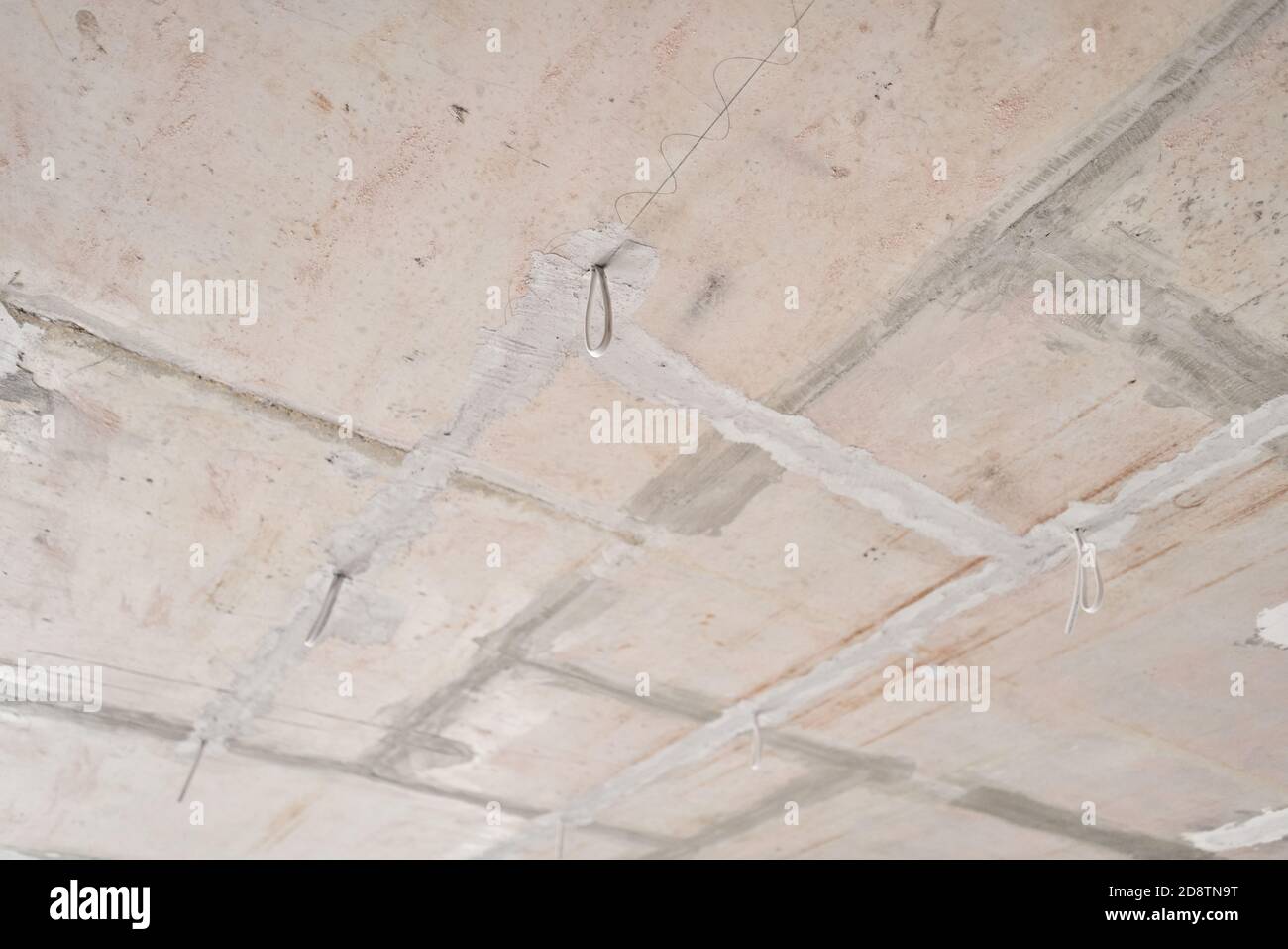 Installation hidden wiring for room lighting. External spots ...