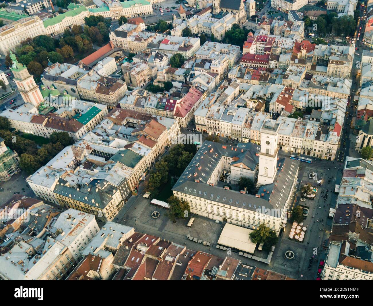 aerial view of city hall in lviv city Stock Photo - Alamy