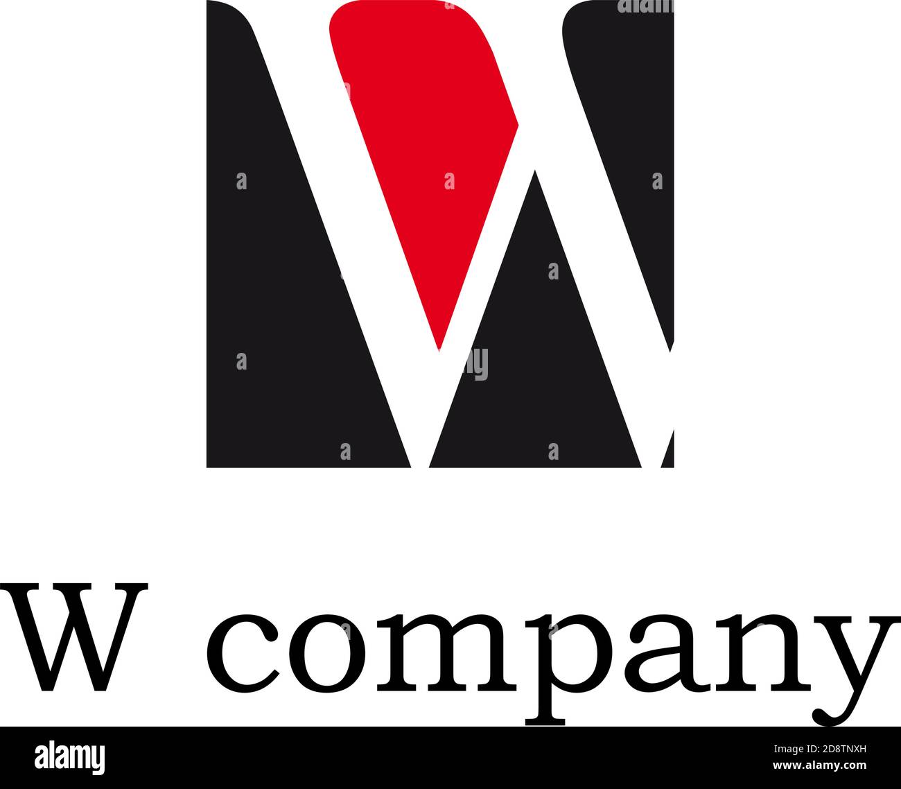 Vector icon Vector initial letter W on red and black Stock Vector Image ...