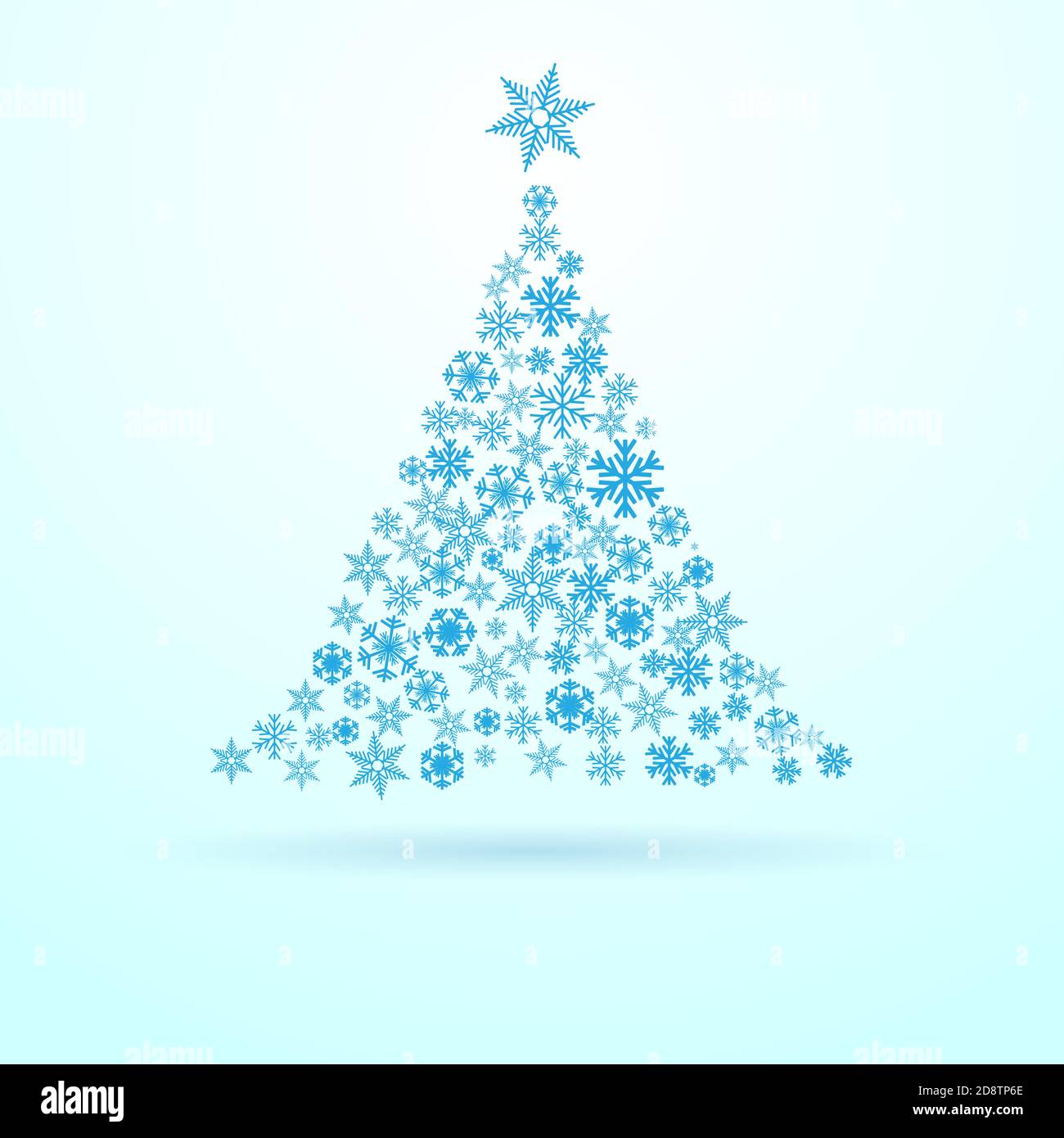 Vector abstract winter. Christmas tree with ice crystals Stock Vector ...