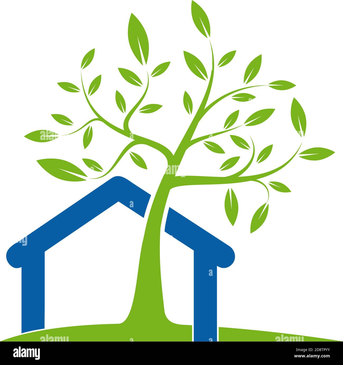 Vector abstract eco house. Tree inside home Stock Vector Image & Art ...