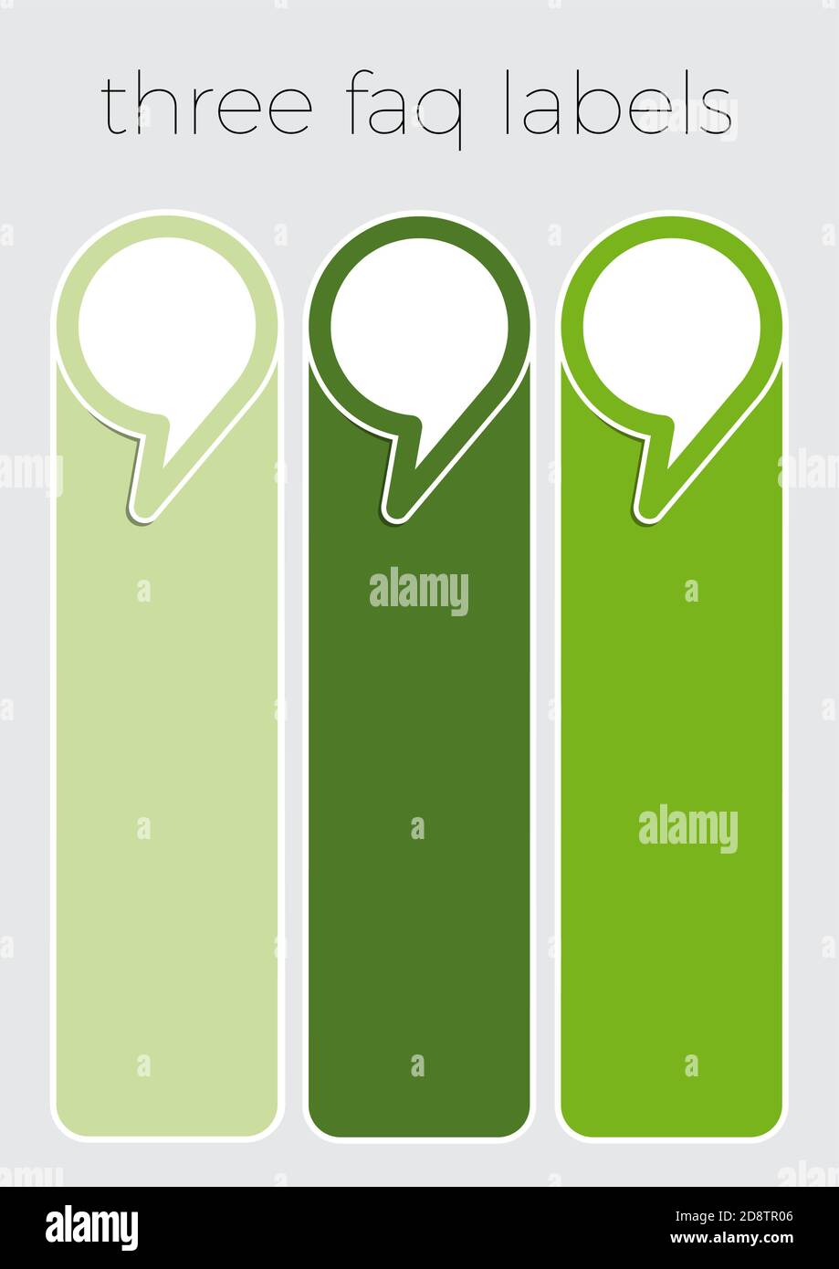 Vector three faq labels Stock Vector Image & Art - Alamy