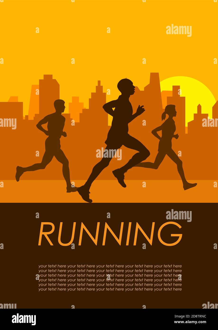 Vector poster runners in the city Stock Vector Image & Art - Alamy