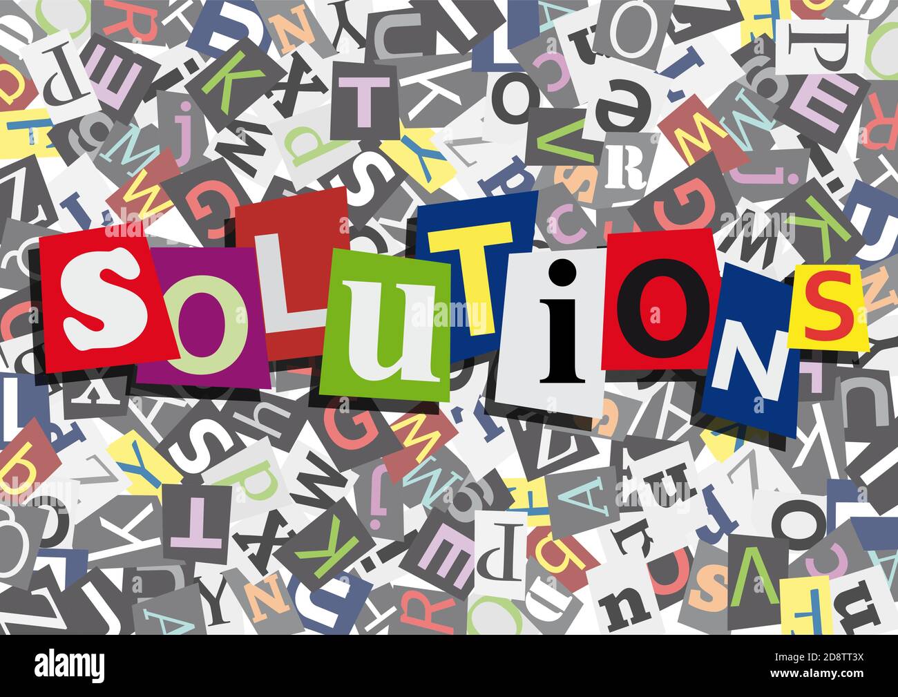 solutions, anonymous message in flat design Stock Vector Image & Art ...