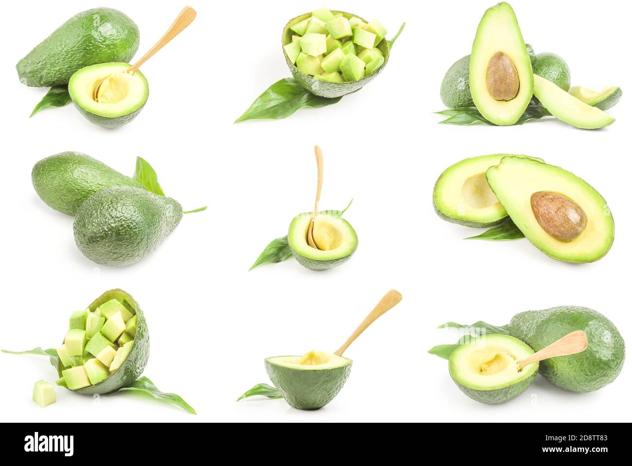 Group of fresh avocados isolated on white Stock Photo - Alamy