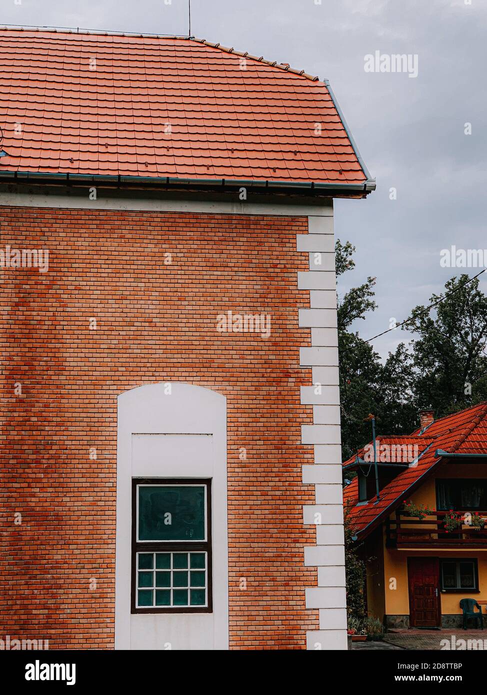 Vertical shot of a vintage brick house Stock Photo - Alamy