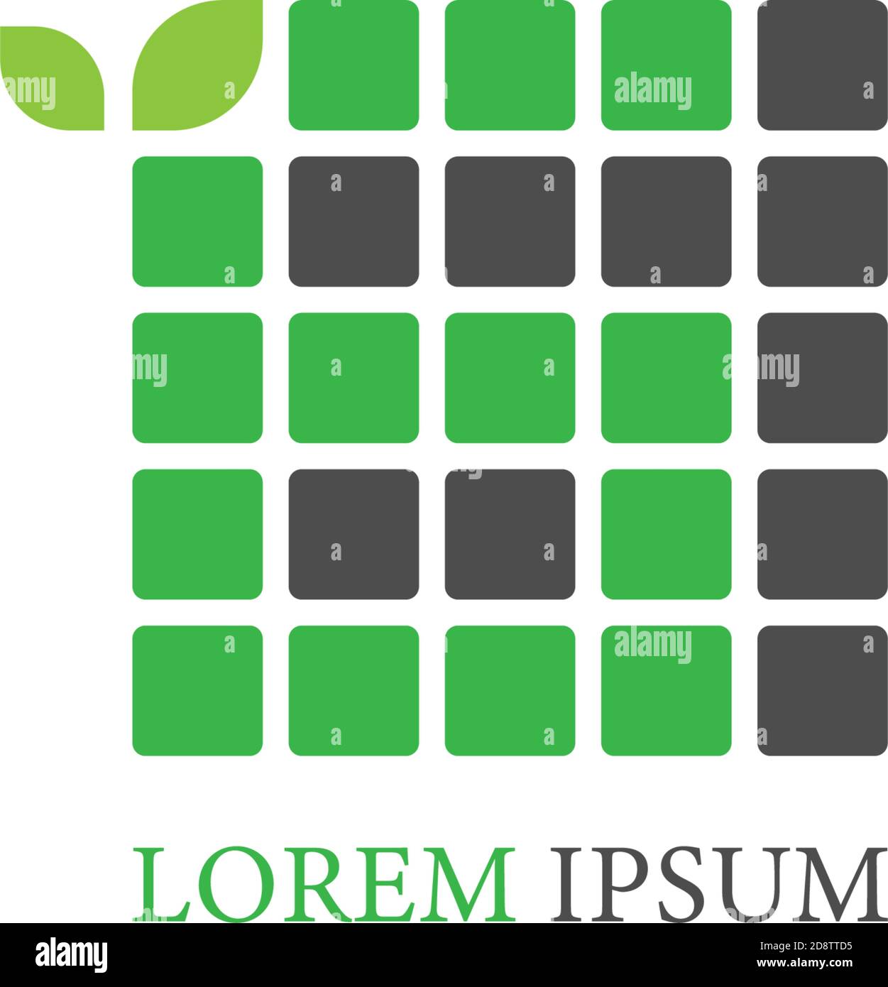 Number 6 logo icon with leafs on squares design vector Stock Vector ...