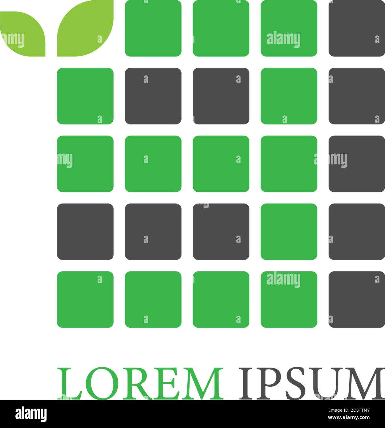 Number 9 logo icon with leafs on squares design vector Stock Vector ...