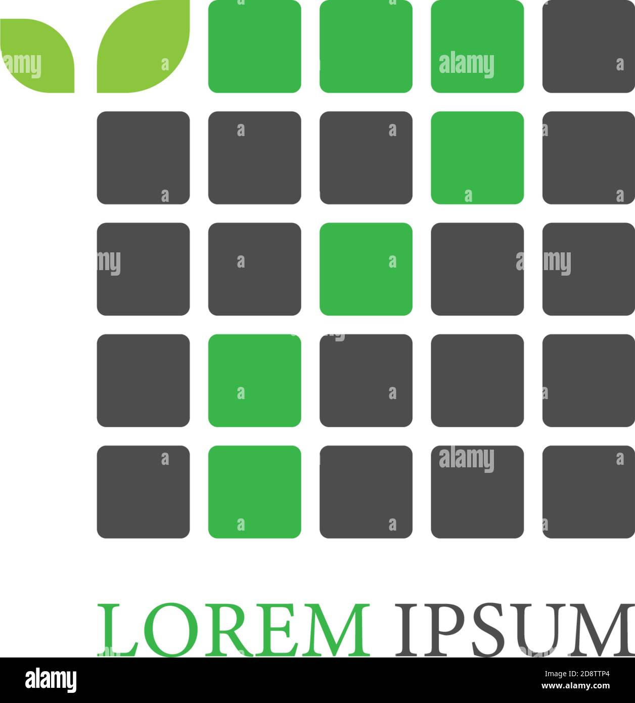 Number 7 logo icon with leafs on squares design vector Stock Vector ...