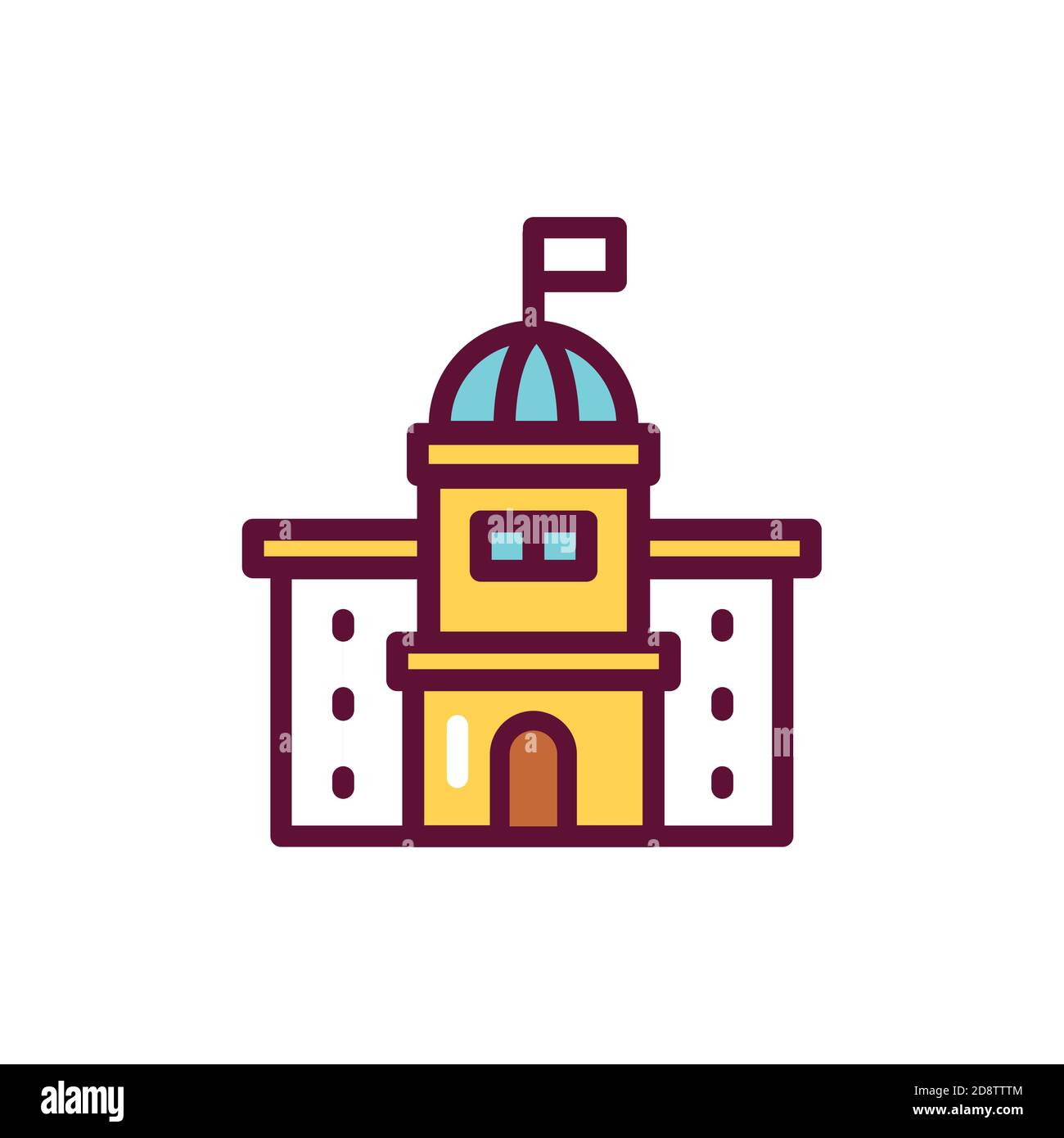 Building government color line icon. Isolated vector element Stock ...