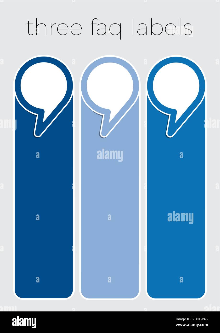 Vector three faq labels Stock Vector Image & Art - Alamy
