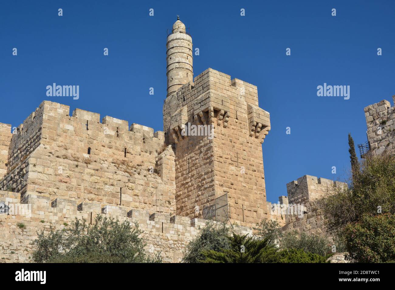 Jerusalem, Tower of David in the Old City. Walls and towers of the ...