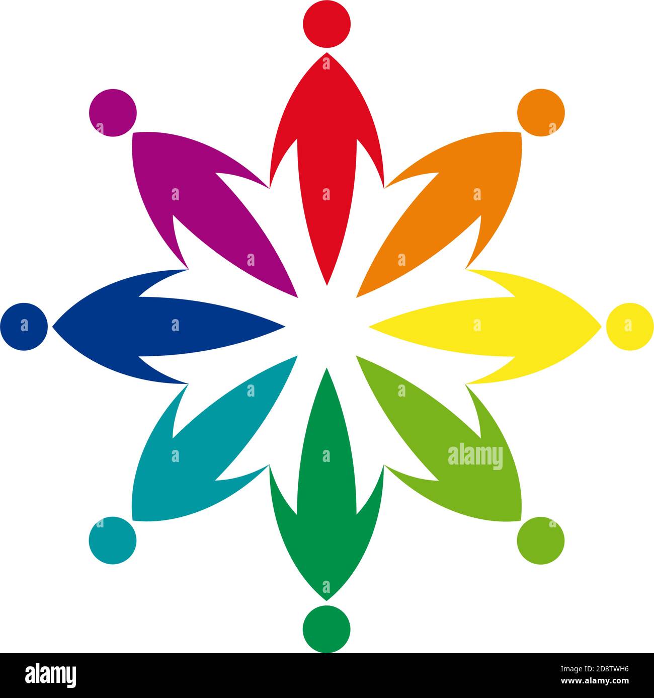 Vector concept teamwork; Men in the flower Stock Vector Image & Art - Alamy