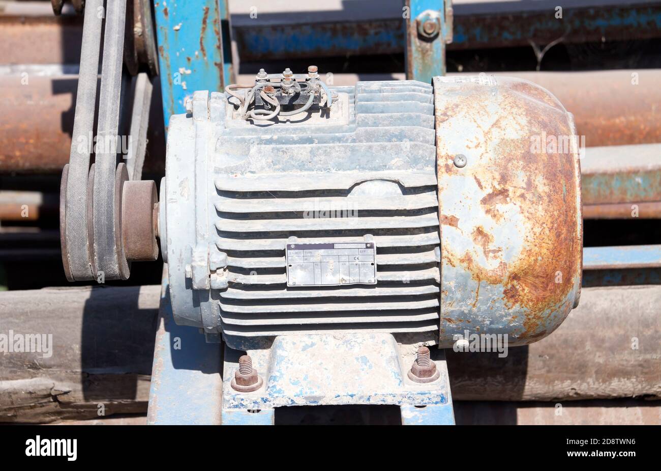 Old scratched and rust electric motor Stock Photo - Alamy