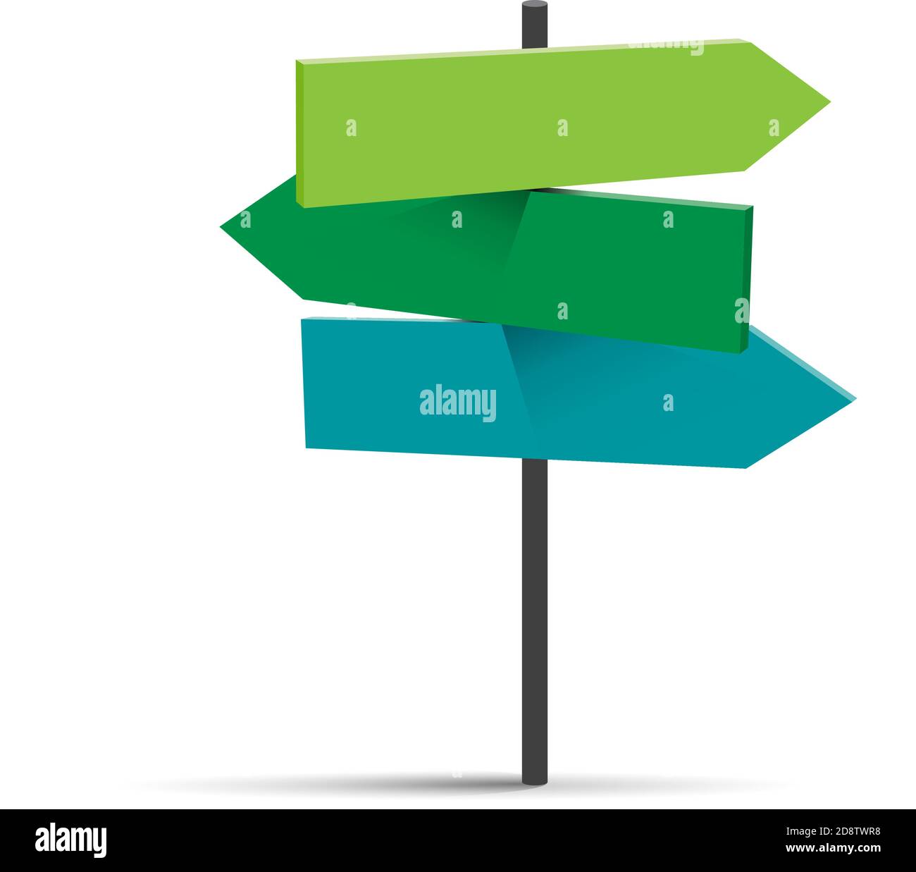 Vector three road signs, travel destinations Stock Vector Image & Art ...