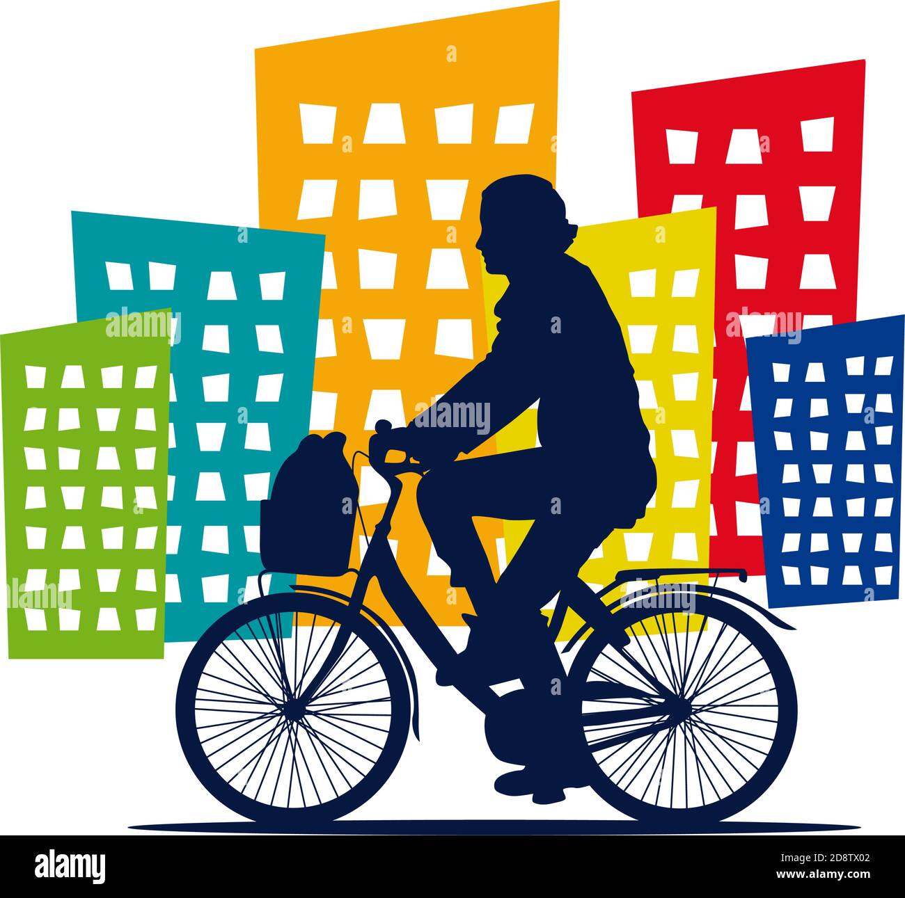 Vector cyclist in city illustration Stock Vector Image & Art - Alamy