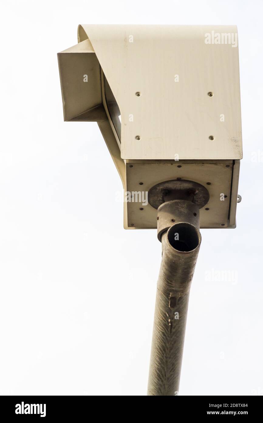 Grey traffic speed camera in Istanbul, Turkey, portrait Stock Photo - Alamy