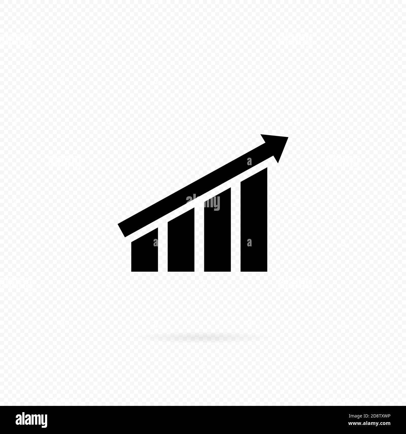 Business graph icon. Success as growth line. Growing bars graphic with ... Business graph icon. Success as growth line. Growing bars graphic with ...