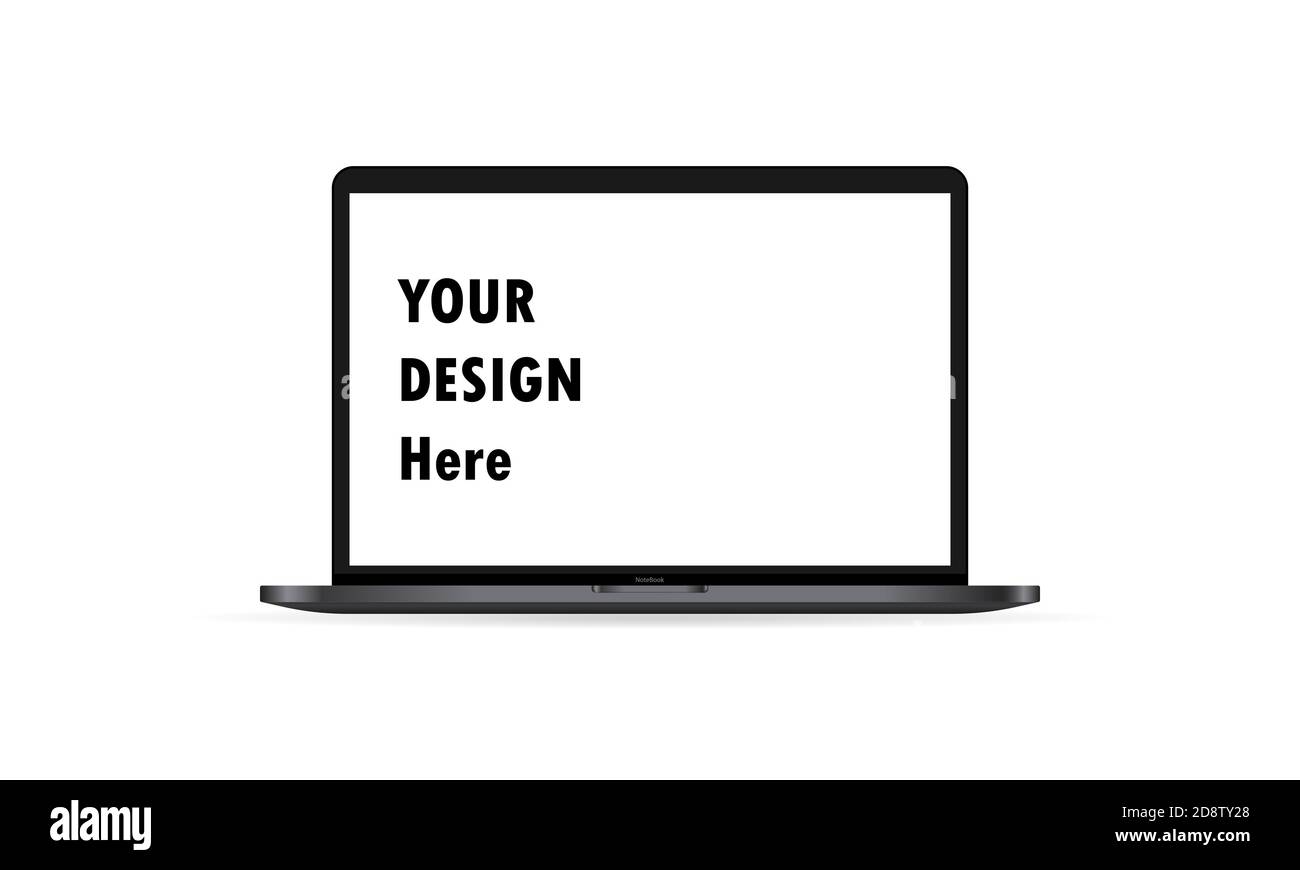 Realistic notebook icon. Laptop. Vector on isolated white background ...