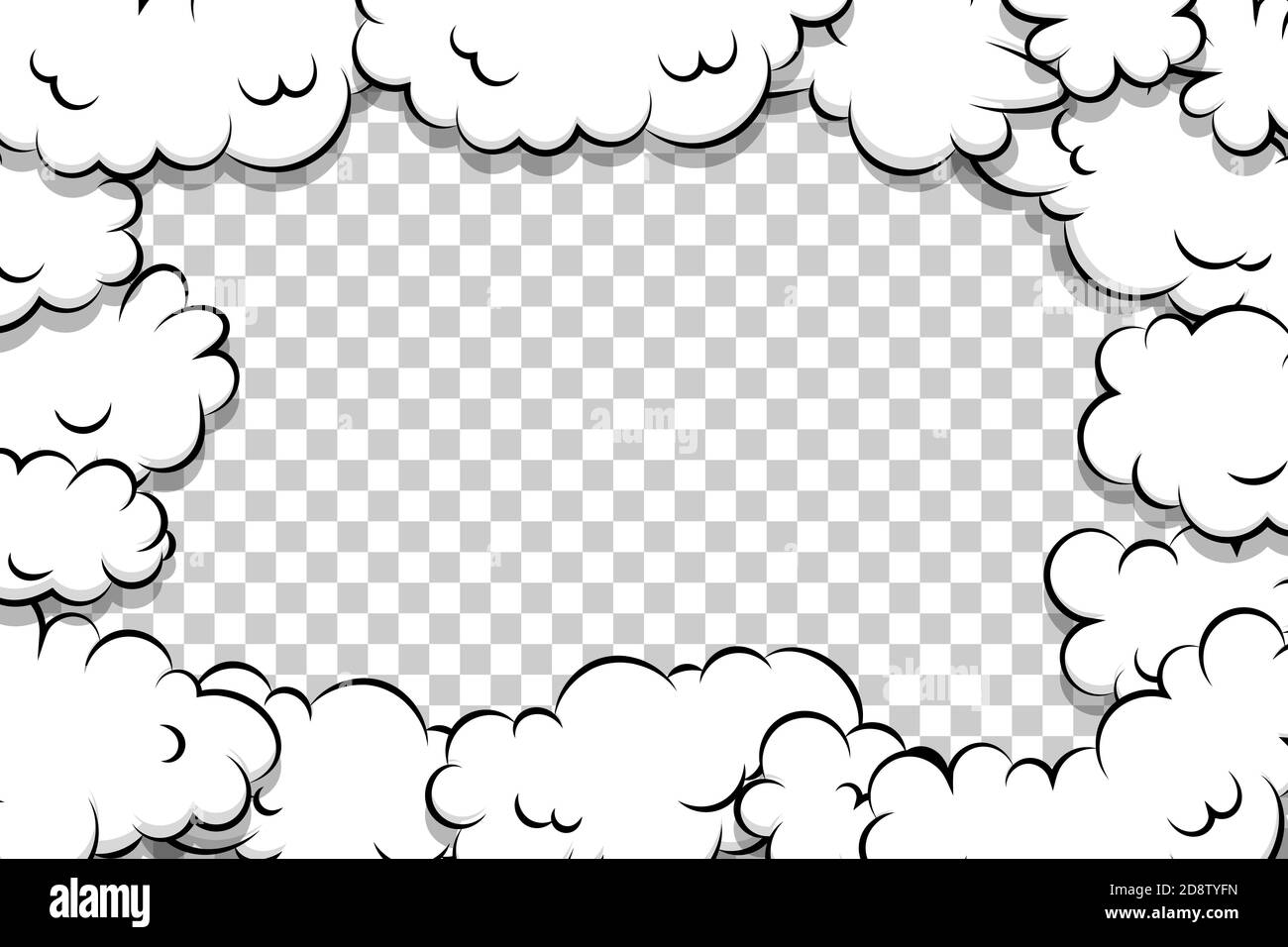 artoon puff cloud template on transparent background Stock Vector Image ...