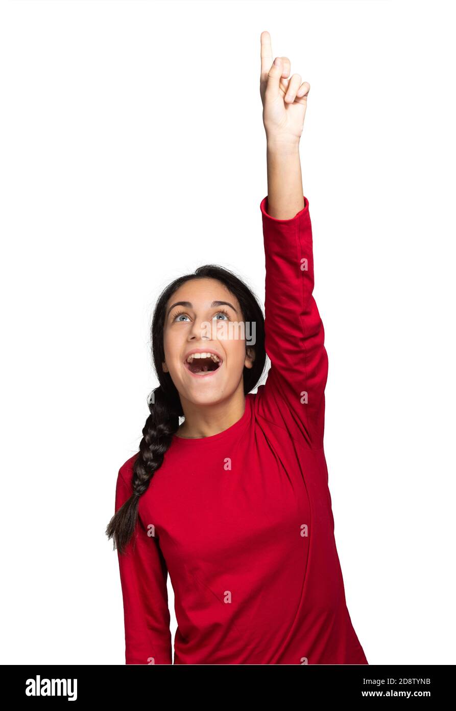 Young teenager in an excited pose Stock Photo - Alamy