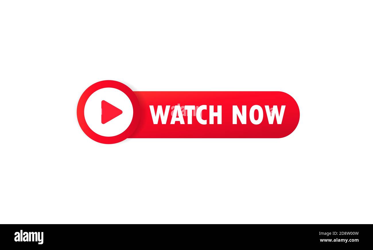 Watch now button. For website, media player, banner and app. Vector on ...